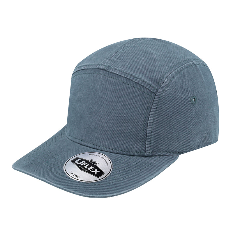 Uflex Washed Cotton Cap | 5 Panel Adjustable | Pre-Curved Peak ...